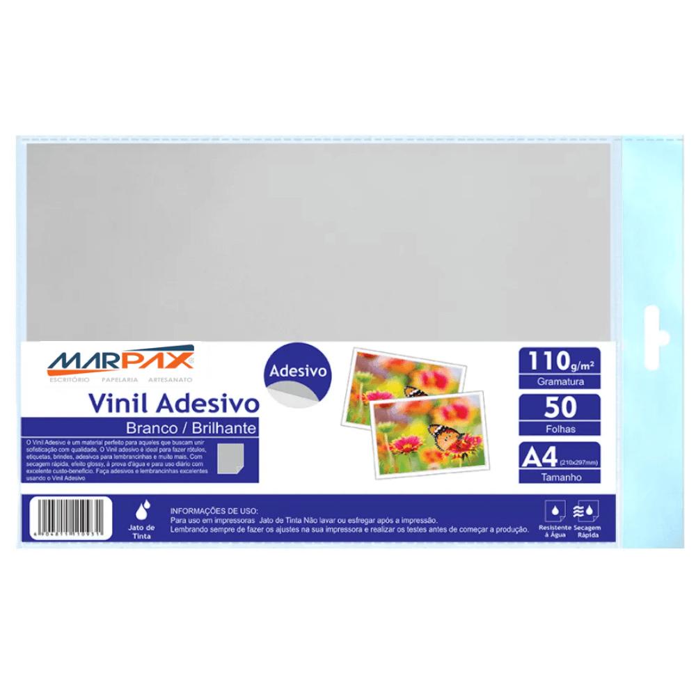 Vinil Adesivo A4 110g Brilhante Branco Jato De Tinta 50 Fls | Shopee Brasil