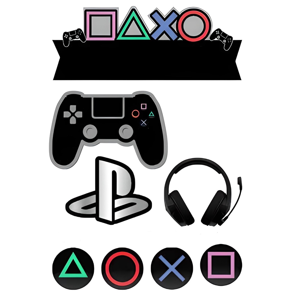 Topo De Bolo GAMER Jogos Topper Vários Temas Papel glossy 180g Foto ...