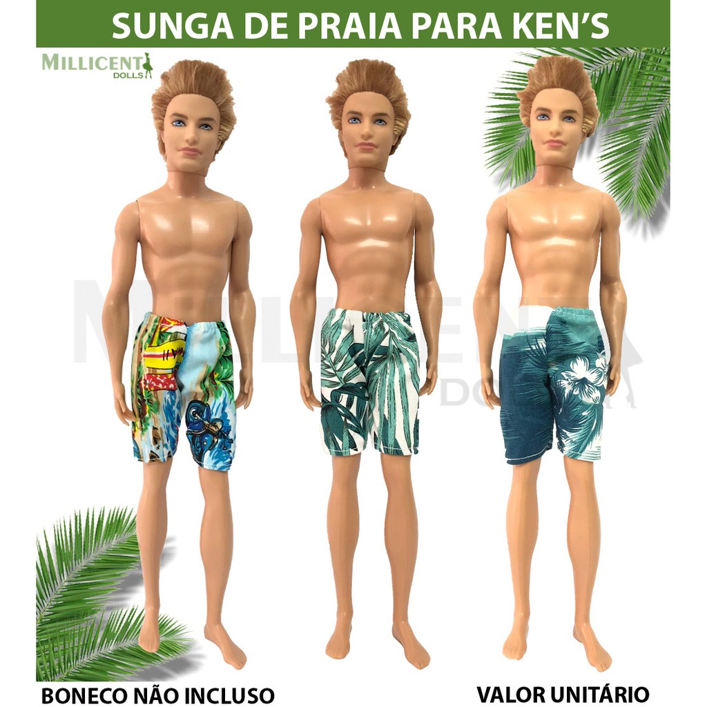 Sunga para Boneco Ken Namorado Barbie Praia Piscina Verão | Shopee Brasil