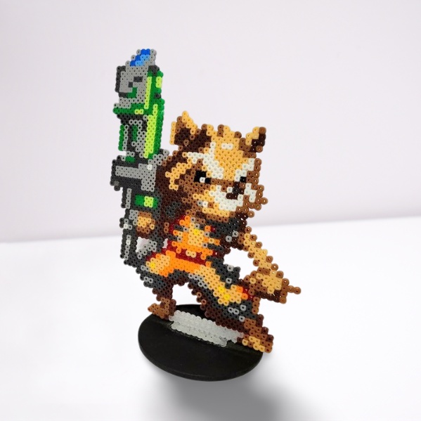 Colecionável Rocket Raccoon Guardiões da Galáxia (Hama Beads/ Perler Beads/ Pixel Art) | Shopee ...