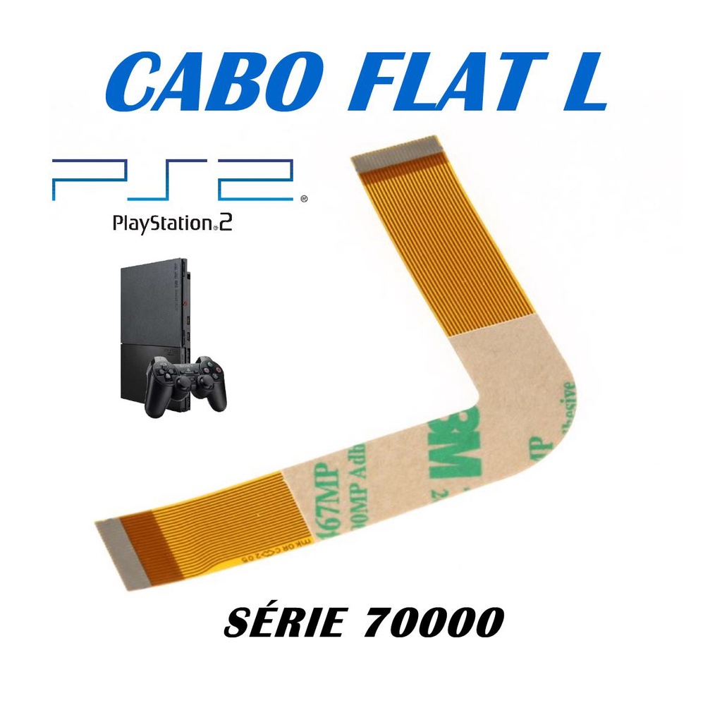 Cabo Flat Ps2 Slim L - Série 70000 Playstation 2 Play 2 | Shopee Brasil