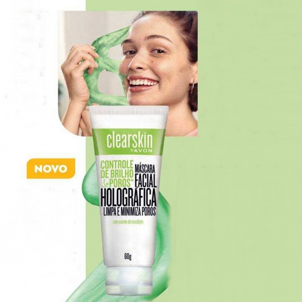 AVON Clearskin Mascara Facial Holográfica Limpa e Minimiza Poros 60g ...
