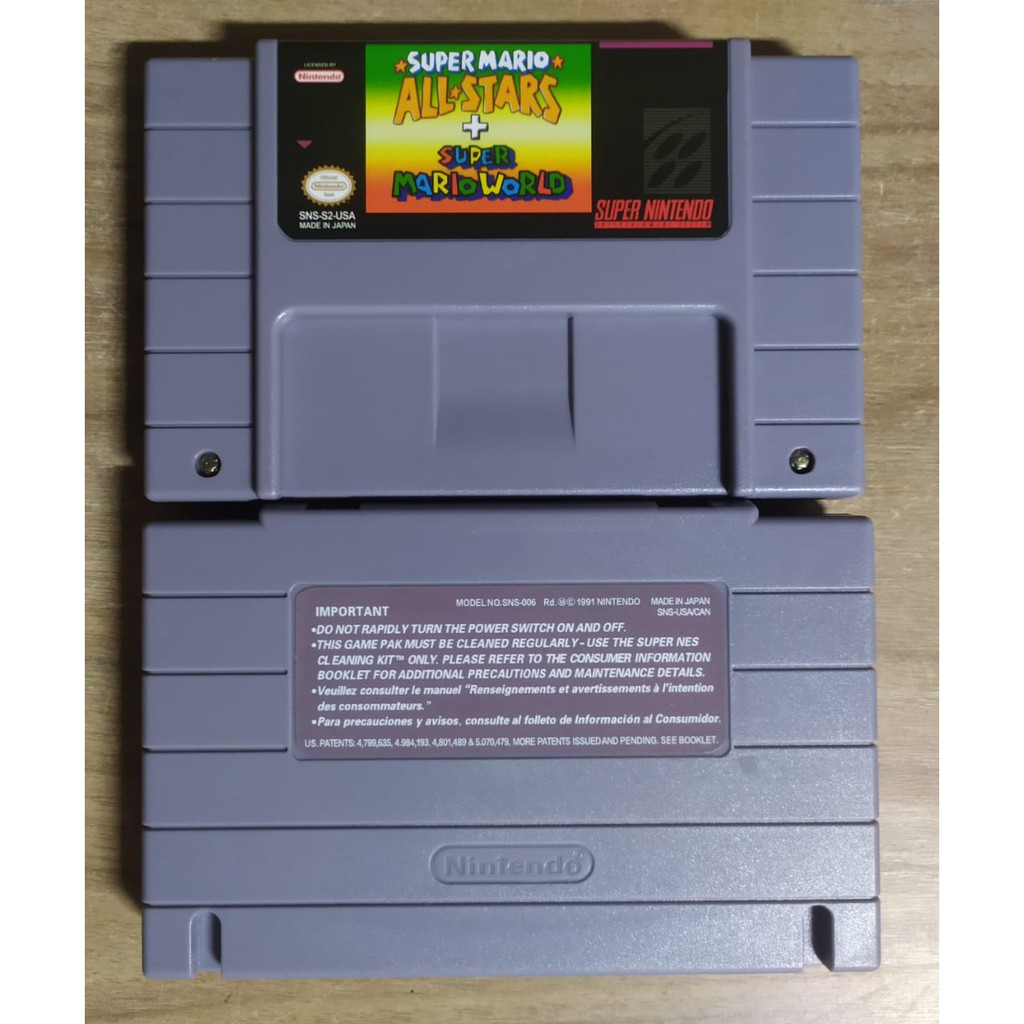 Super Mario All Stars + Super Mario World cartucho novo Super Nintendo ...