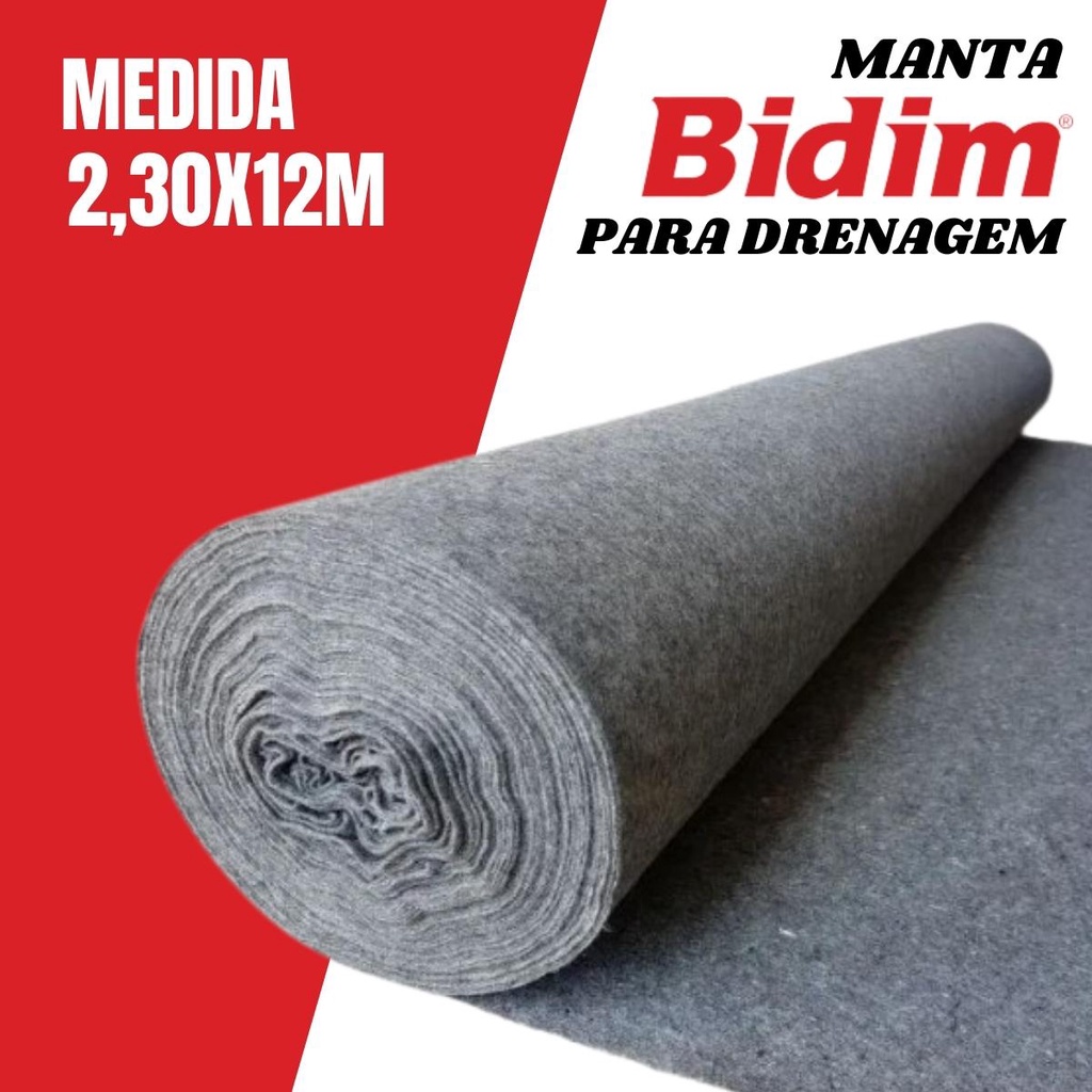 Manta Geotextil Bidim ( Original ) Drenagem 12mts Linear | Shopee Brasil