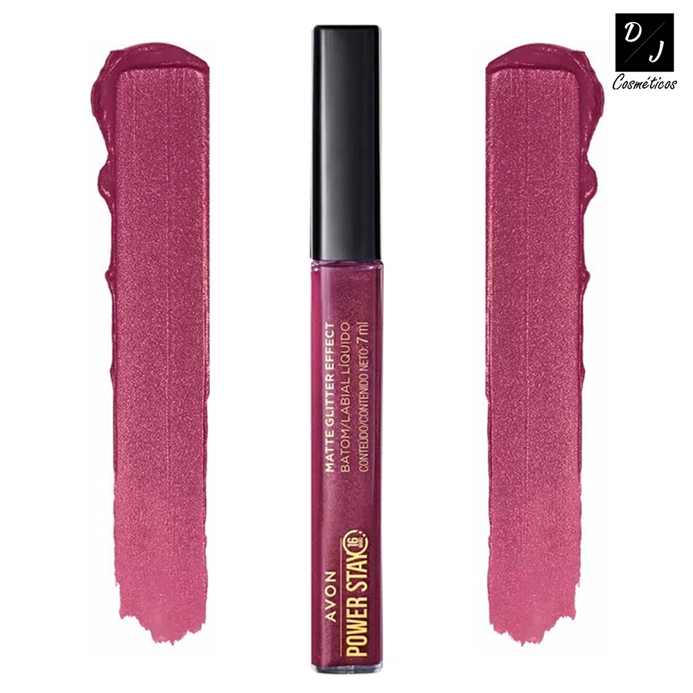 Batom Líquido Matte Glitter Effect Avon Power Stay 7ml | Shopee Brasil