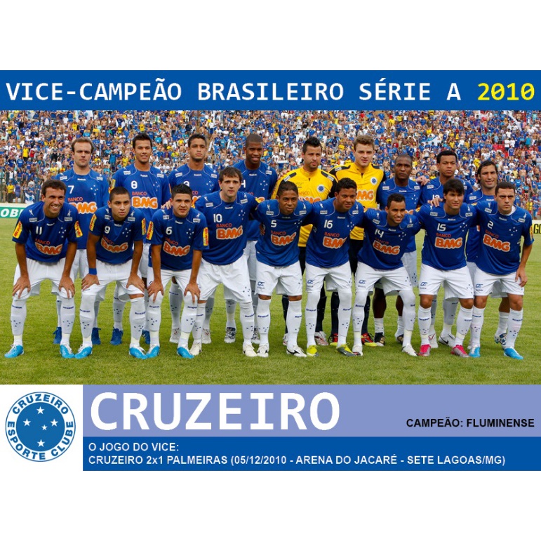 QUADRO HISTÓRICO 20x30 C/ MOLDURA E VIDRO: CRUZEIRO VICE CAMPEÃO ...