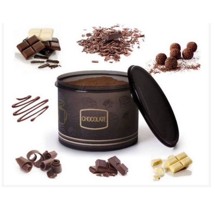 Tupperware Caixa Chocolate Linha Colorida 1kg preto | Shopee Brasil