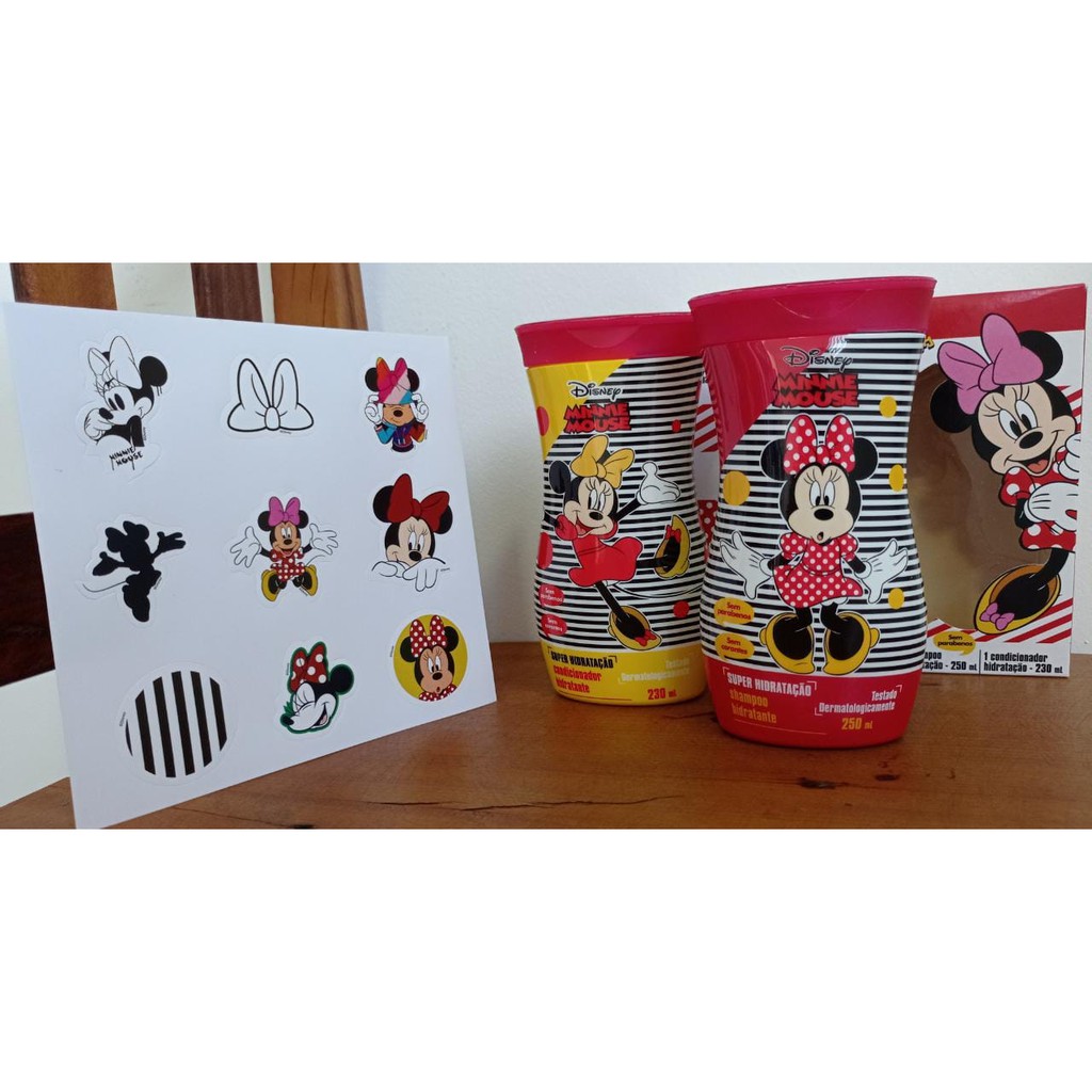 Kit Nutriex Minnie Mouse Shampoo + Condicionador + Cartela de Adesivos ...