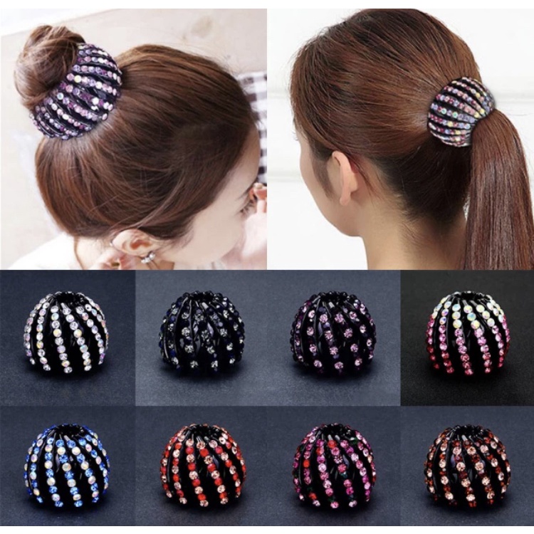Moda Feminina Bun Clipe De Veludo Cabelo Rabo De Cavalo Fivela Grampo ...