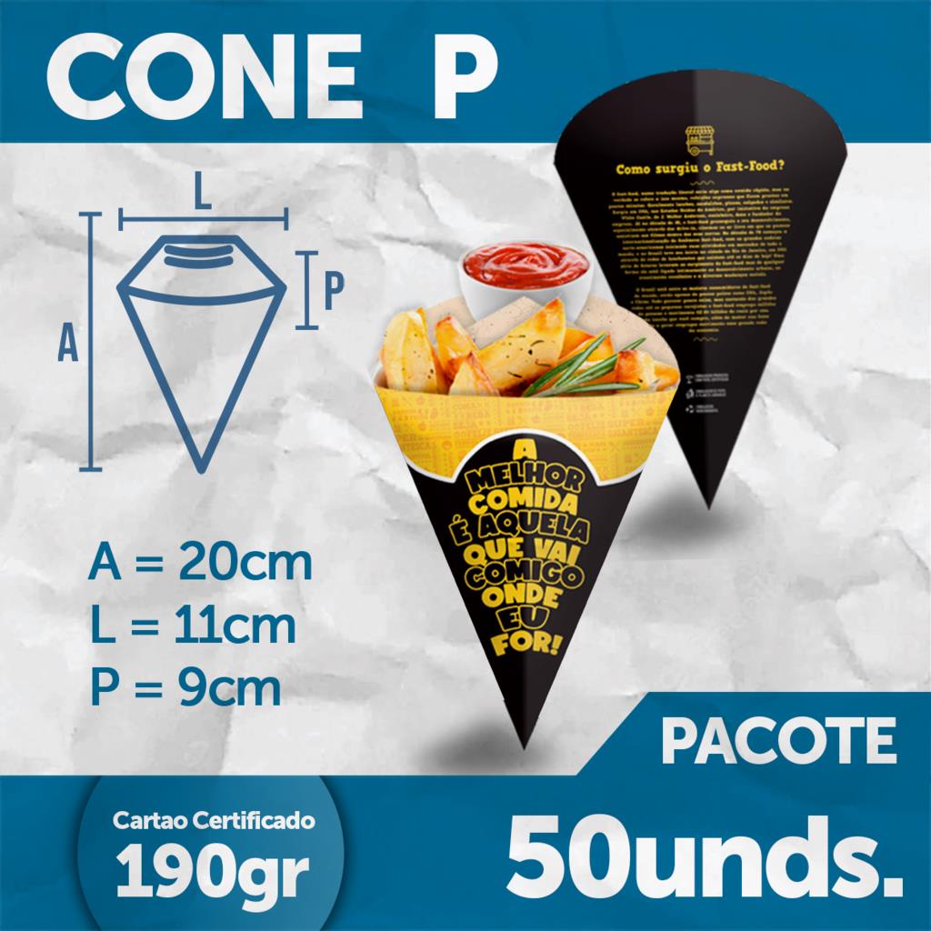 Embalagem Cone P - Preto (PACOTE) | Shopee Brasil