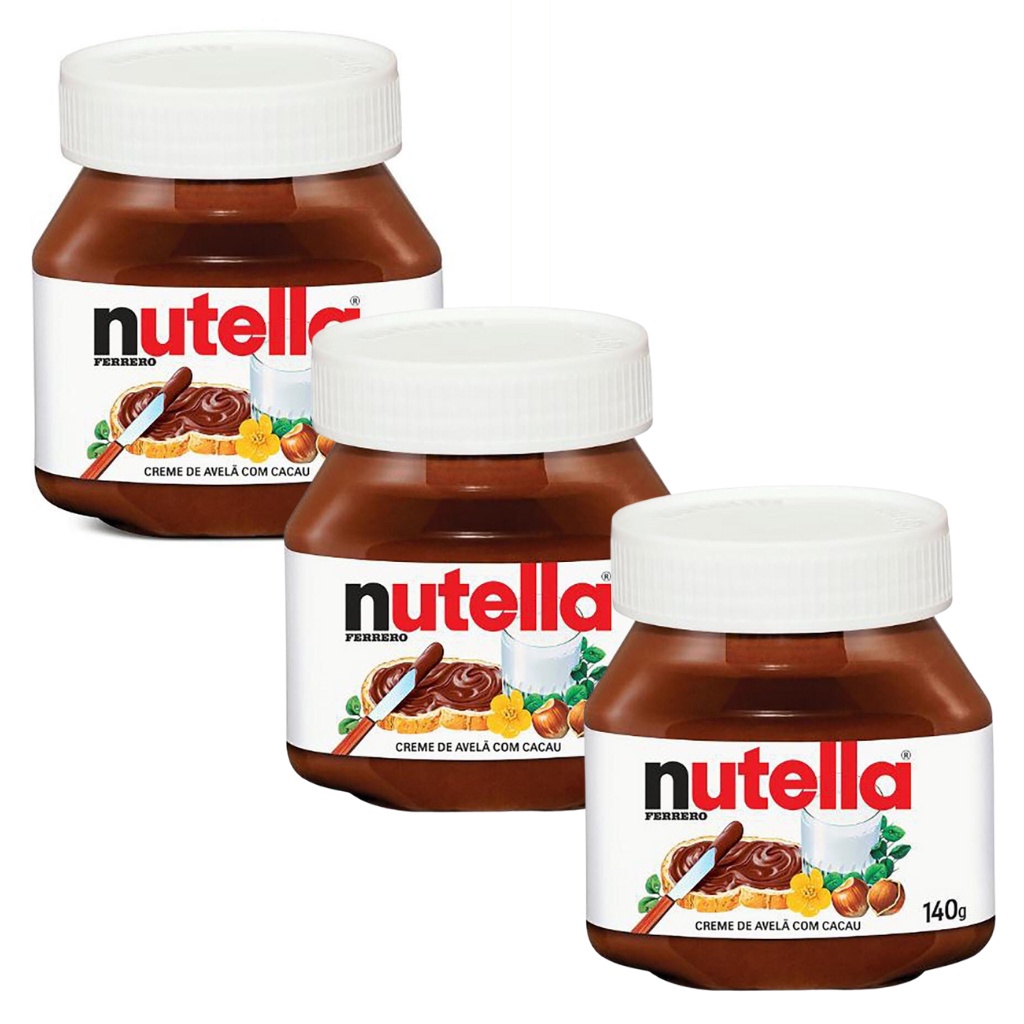 KIT Nutella Original Ferrero 3 Unidades 140gr | Shopee Brasil