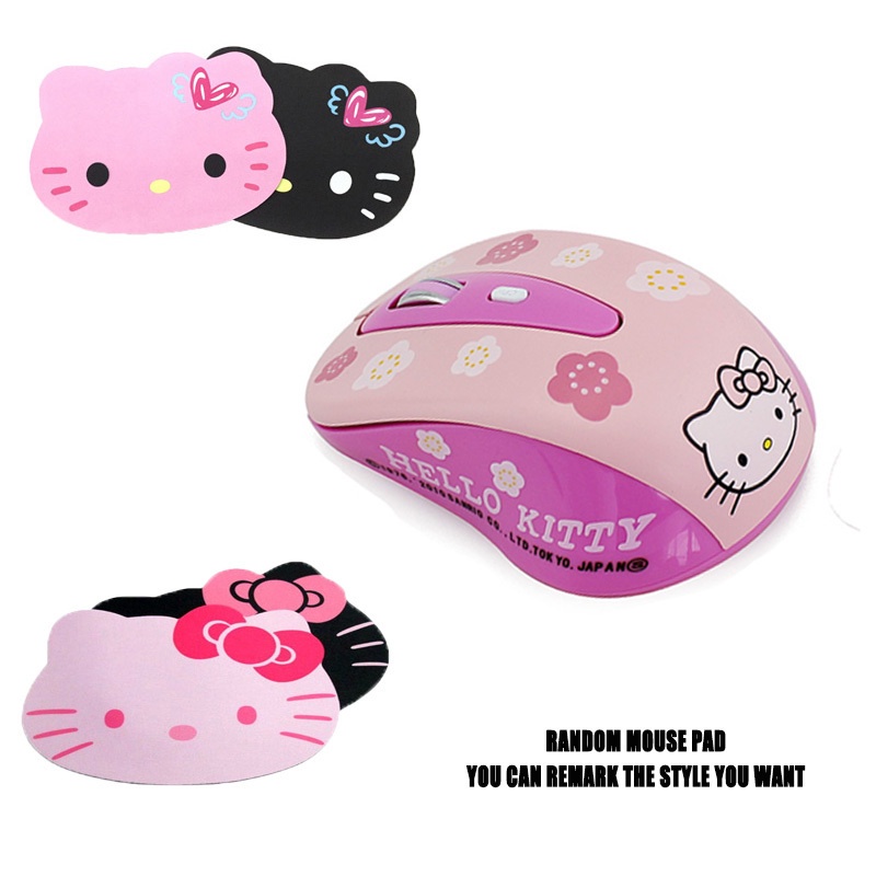 Mini 2.4G Hz Hello kitty mouse Mini-USB óptica mouse Wireless Hello ...