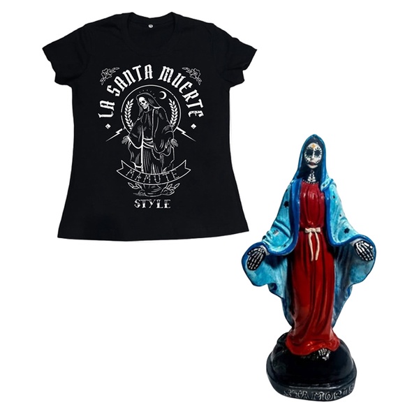 Kit La Santa Morte Babylook+ Imagem Santa Morte/ Santa la Muerte ...