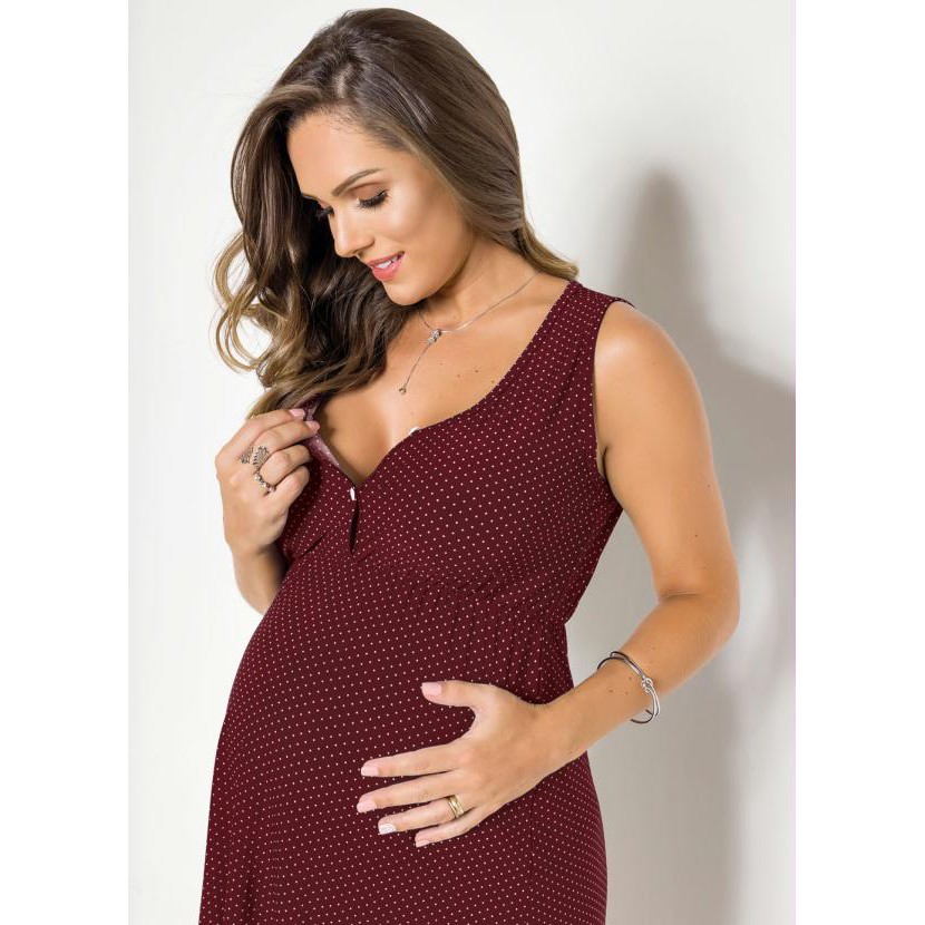 Camisola Amamentação maternidade Gestante abertura com botões | Shopee ...