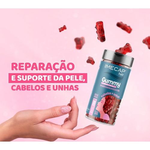 Imecap Hair Gummy Suplemento Vitaminico Para Cabelos e Unhas Com 30 ...