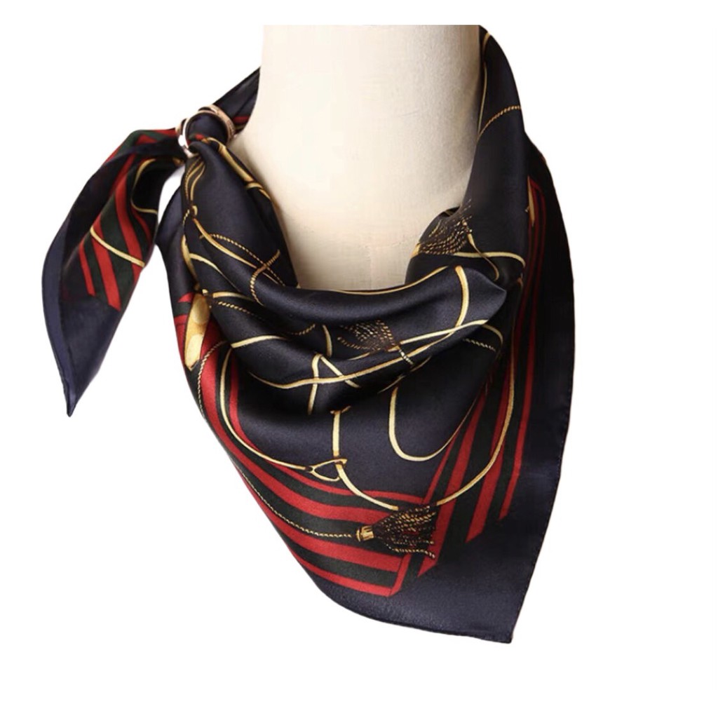 Lenço Cetim Seda Versáteis 90x90cm Elegante Multiuso Cropped Cachecol ...