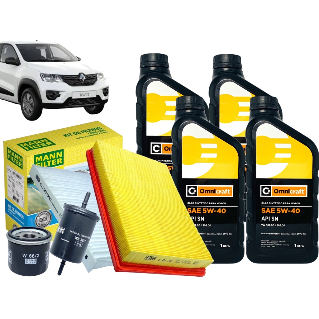 Kit Oleo Filtros Kwid 1.0 12v 2017 2018 2019 2020 2021 Novo | Shopee Brasil