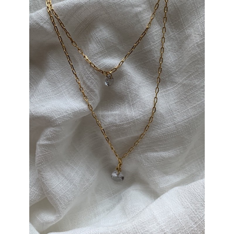 colar simples duplo ( folheado ) | Shopee Brasil