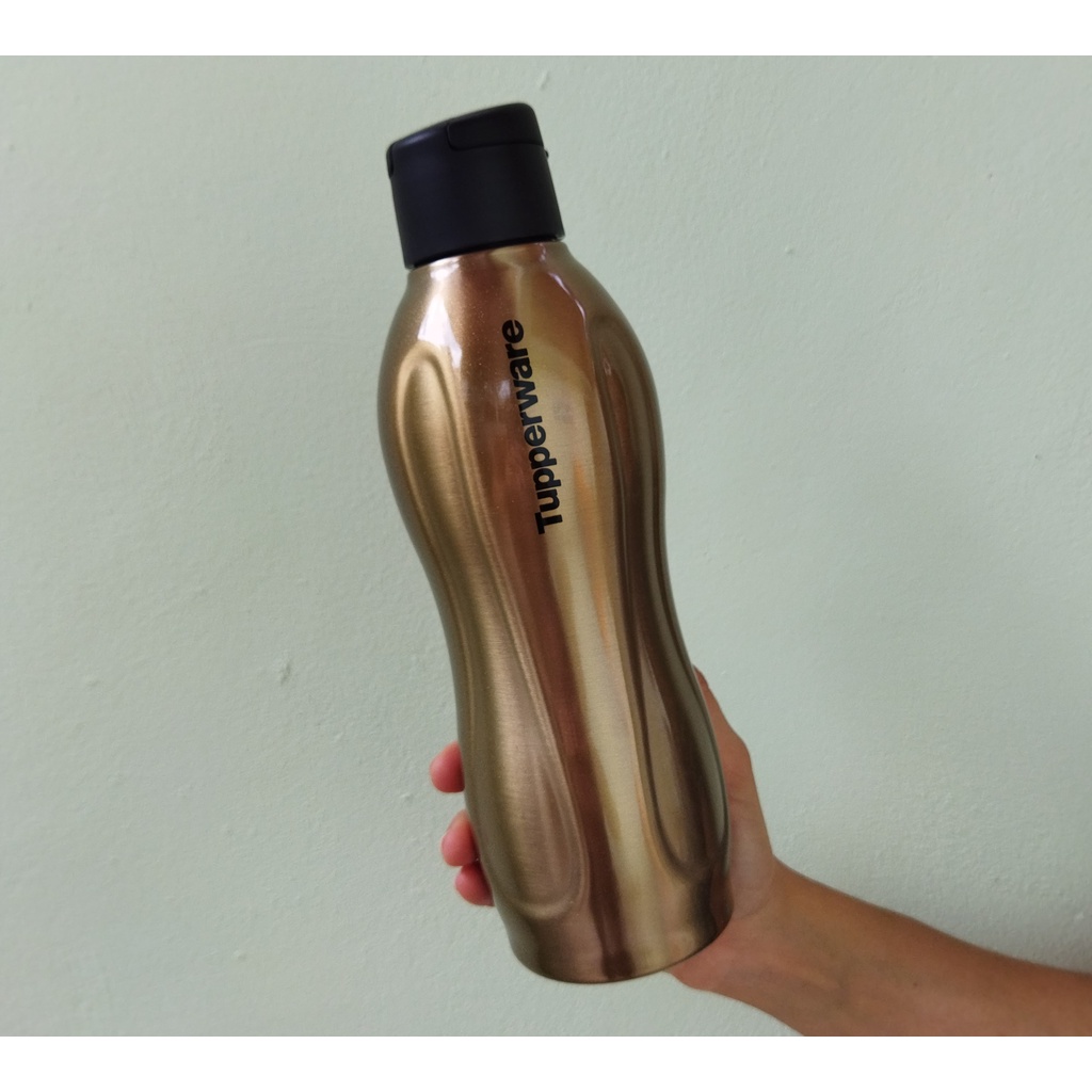 Tupperware Garrafa Eco Tupper Plus Inox Ouro/ Dourada 880 ML | Shopee ...