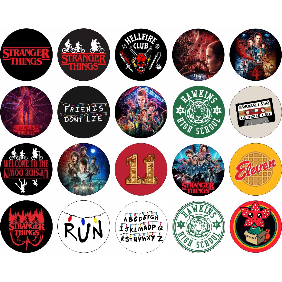 Botton Stranger Things Boton Série Button Tamanho 3,5cm Unidade ...