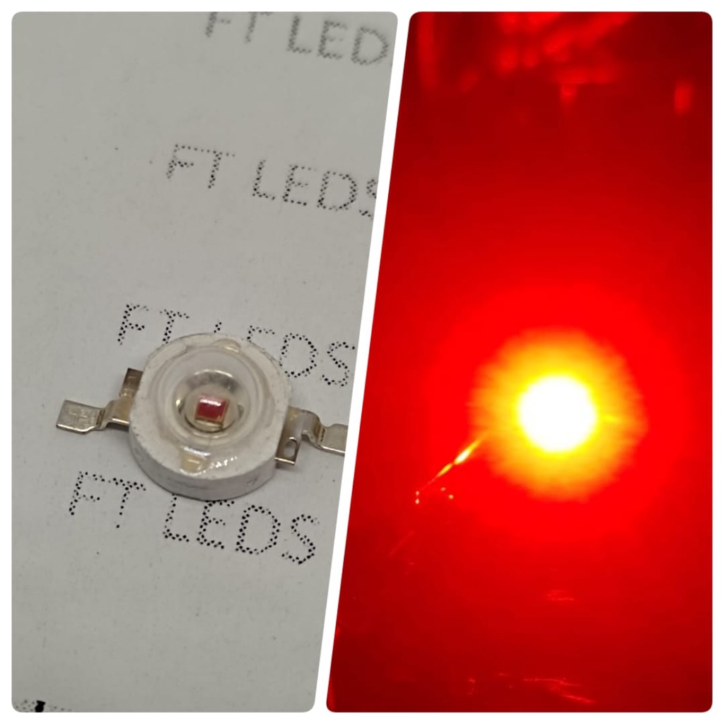 5 x Led chip 3w VERMELHO 610 a 630 nm kit | Shopee Brasil