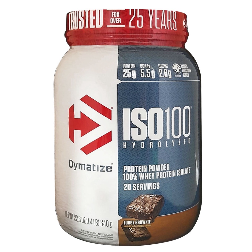 ISO 100 Hidrolisado Sabor Brownie de Chocolate 640g Fudge Brownie 1,4lbs Dymatize Nutrition ...
