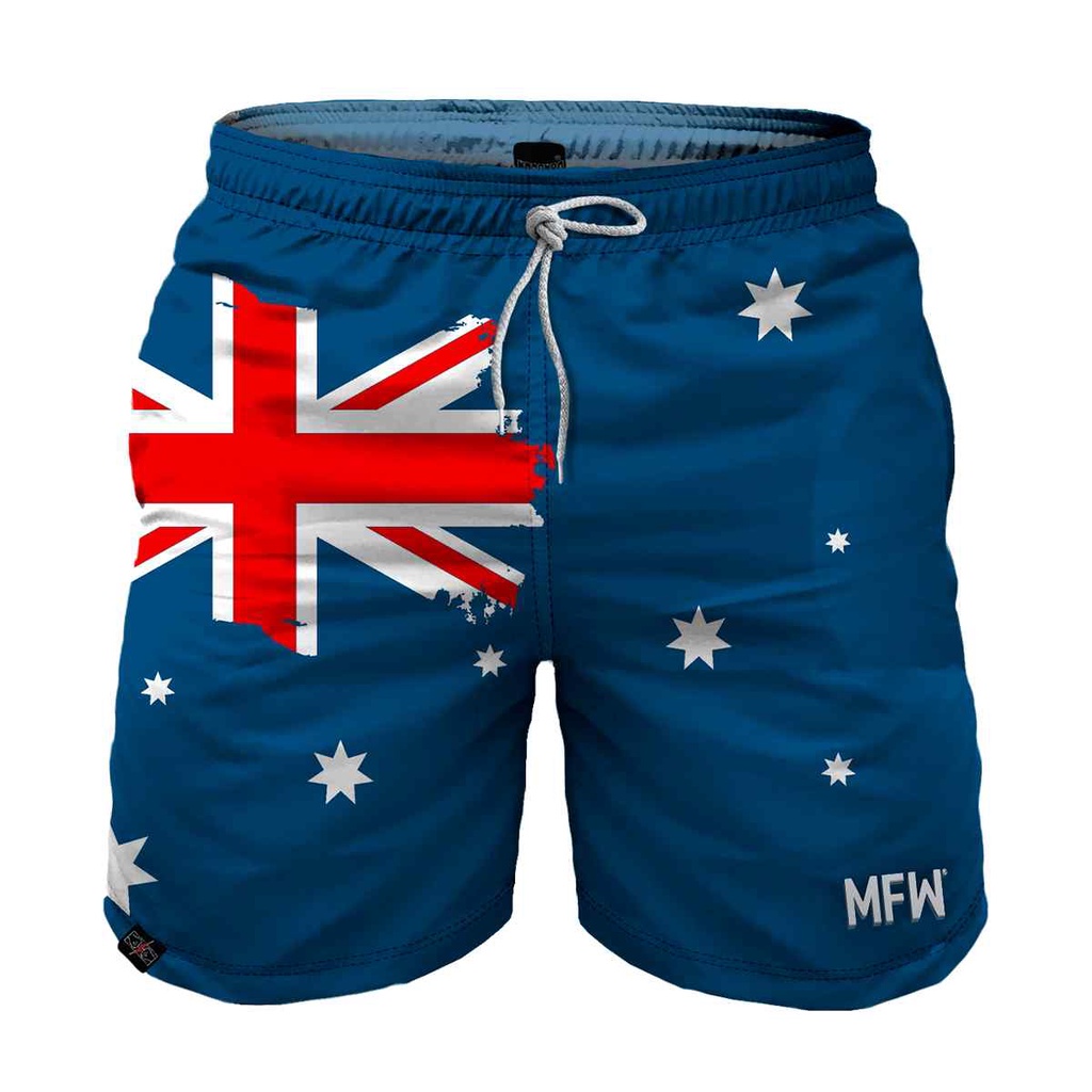 Short Australian Flag Tactel Masculino com Bolsos | Shopee Brasil