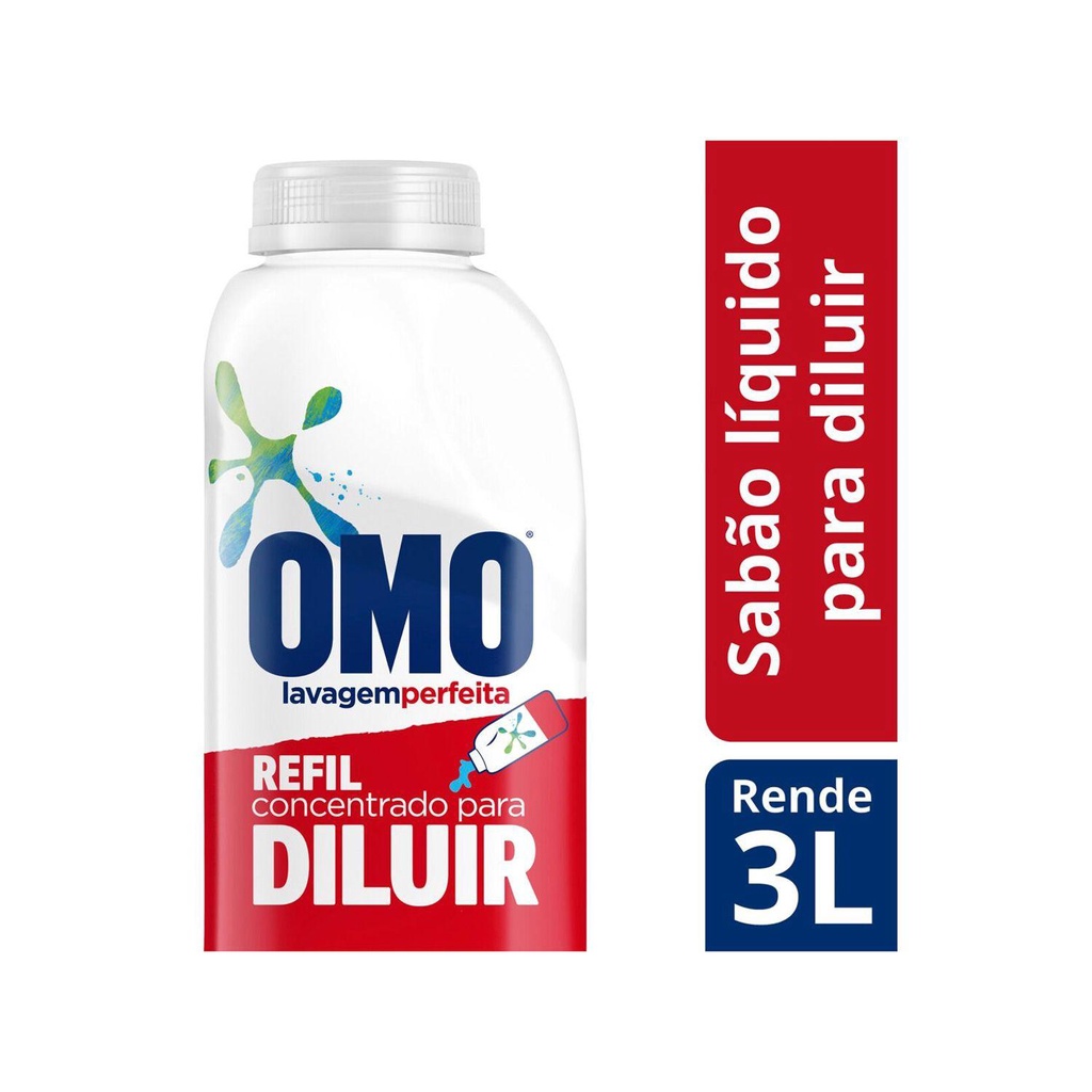 Rende 3 Litros | Sabão Líquido Concentrado Omo Lavagem Perfeita - Refil ...