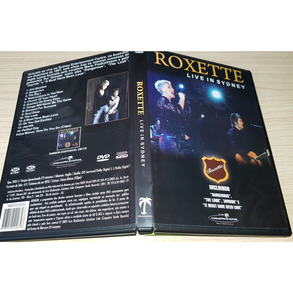 ROXETTE LIVE IN SYDNEY - USADO DVD ORIGINAL | Shopee Brasil