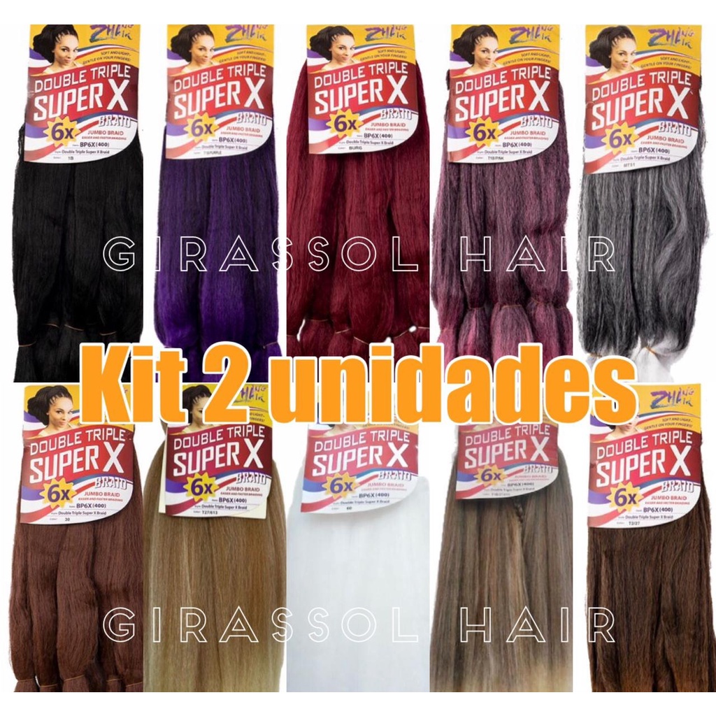 Super X Jumbo 400g (x2) - Jumbao Para Trancas Box Braid | Shopee Brasil