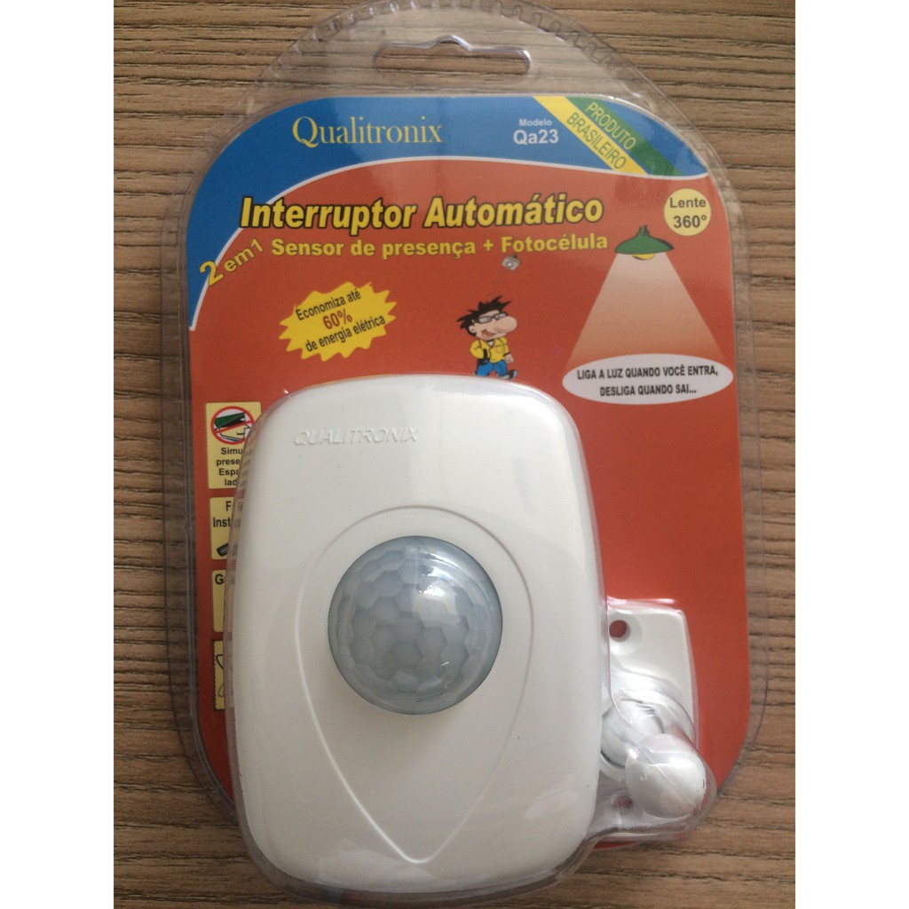 Relé Sensor De Presença Com Fotocélula 360 Graus Modelo Qa23 Com ...
