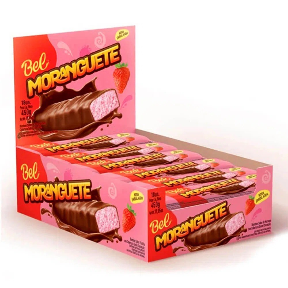 Chocolate Moranguete Caixa com 36 Unidades 468g Bel Bombons de morango | Shopee Brasil