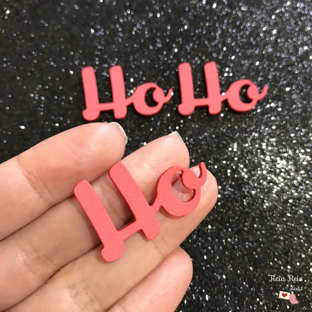 Recorte Ho Ho Ho letra Cursiva de EVA cortado a laser quantidade 10 ...