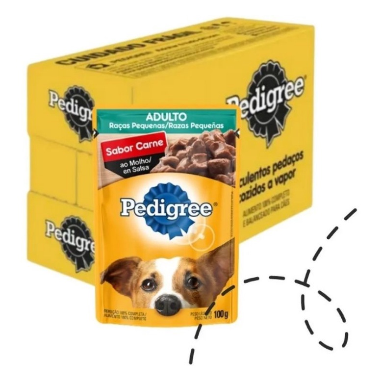 Kit 18 sachês Pedigree Raças Pequenas sabor carne 100gr. | Shopee Brasil