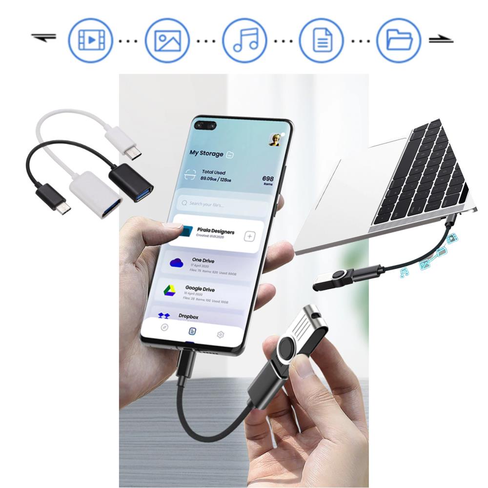 Cabo Adaptador Tipo C Otg USB Pendrive Para Celular E Tablet Samsung ...