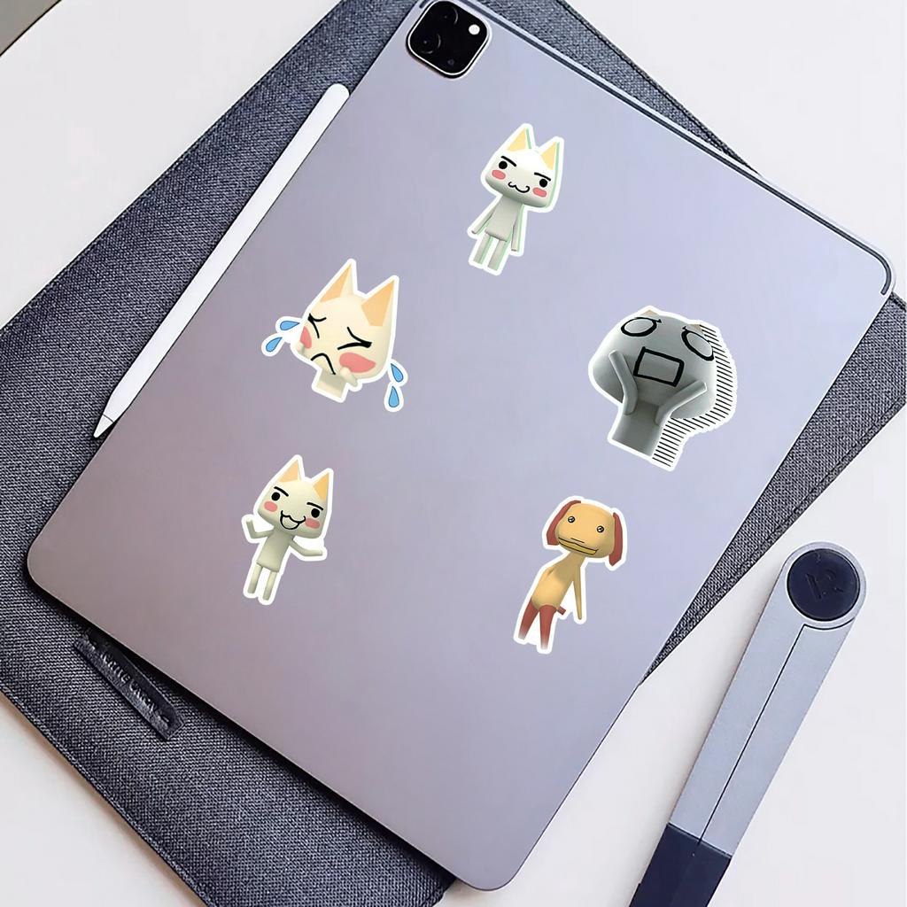 50Pcs Cute Inoue Toro White Cat Graffiti Adesivos À Prova D'Água para ...