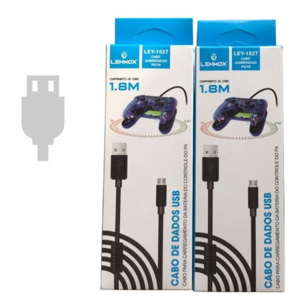 Cabo Ps4 Carregador Controle Com Filtro Usb V8 1,80 Mts | Shopee Brasil