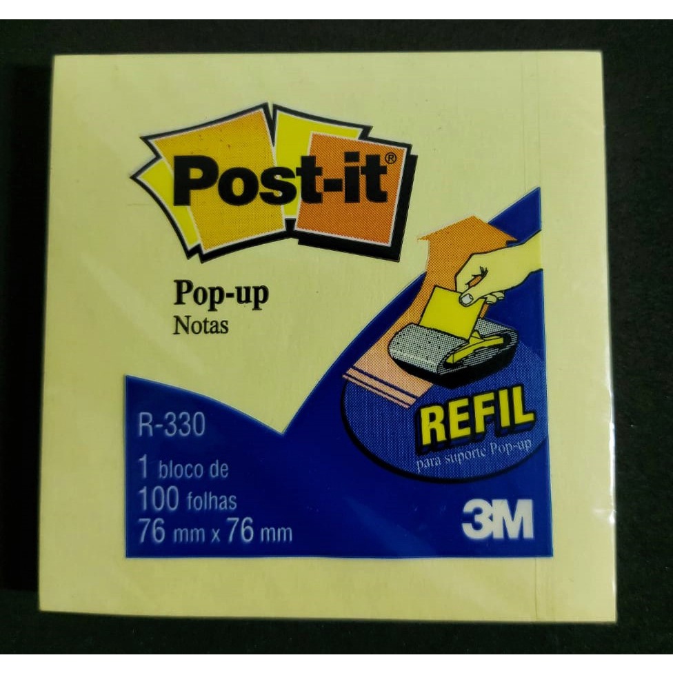 Bloco de Notas Adesivas Pop-up Post-it Amarelo c/100 unidades | Shopee ...