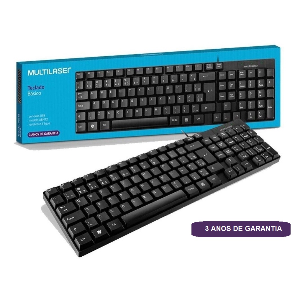 Teclado Usb Slim Abnt Abnt2 Para Pc Notebook Multilaser | Shopee Brasil