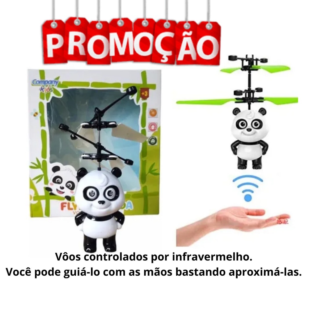Mini Drone Brinquedo Panda Robô Voador Infravermellho Voa Verdade ...