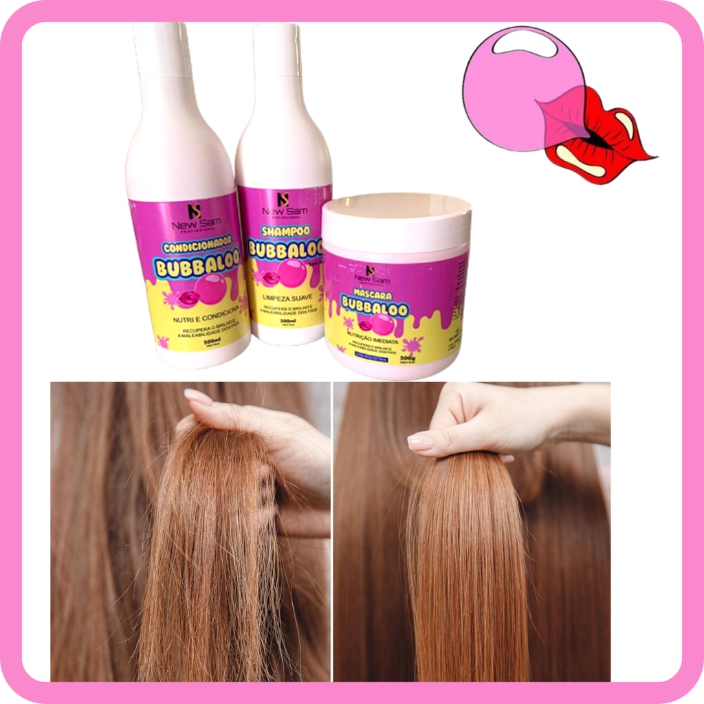 KIT NUTRIÇÃO BUBBALOO 3 PASSOS CABELO/CAPILAR BRILHO E MACIEZ | Shopee ...