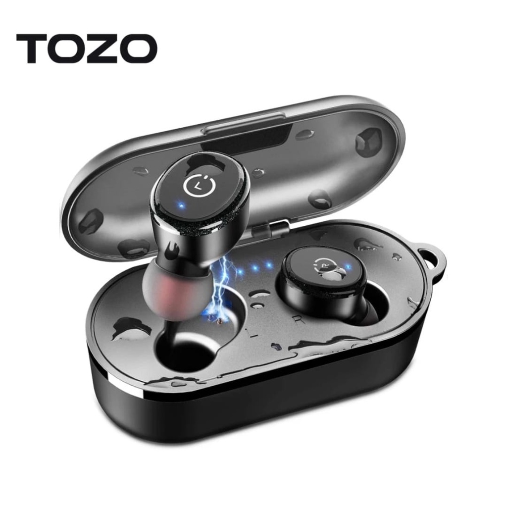 Fone de ouvido bluetooth Tozo t10 sem fio tws ipx8 à prova d'água com microfone | Shopee Brasil