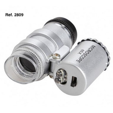 Lupa Microscópio 45x 8mm com LED - 2809 | Shopee Brasil