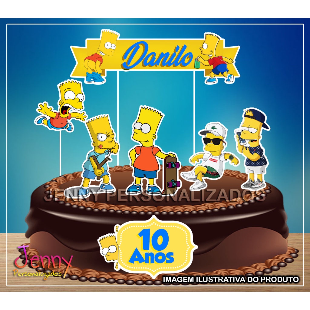 Topo Topper de Bolo Personalizado Bart Simpson | Shopee Brasil