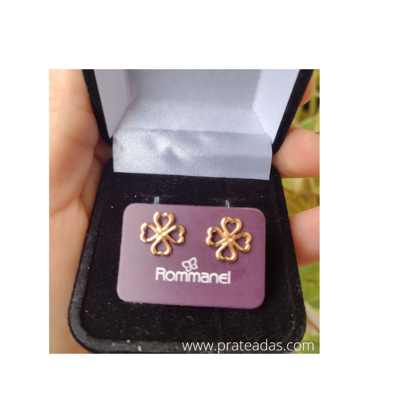 Brinco trevo de quatro folhas Rommanel | Shopee Brasil Brinco trevo de quatro folhas Rommanel | Shopee Brasil
