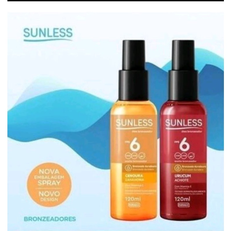 Kit Óleo bronzedor sunless urucum 120 ml + cenoura 120 ml. | Shopee Brasil