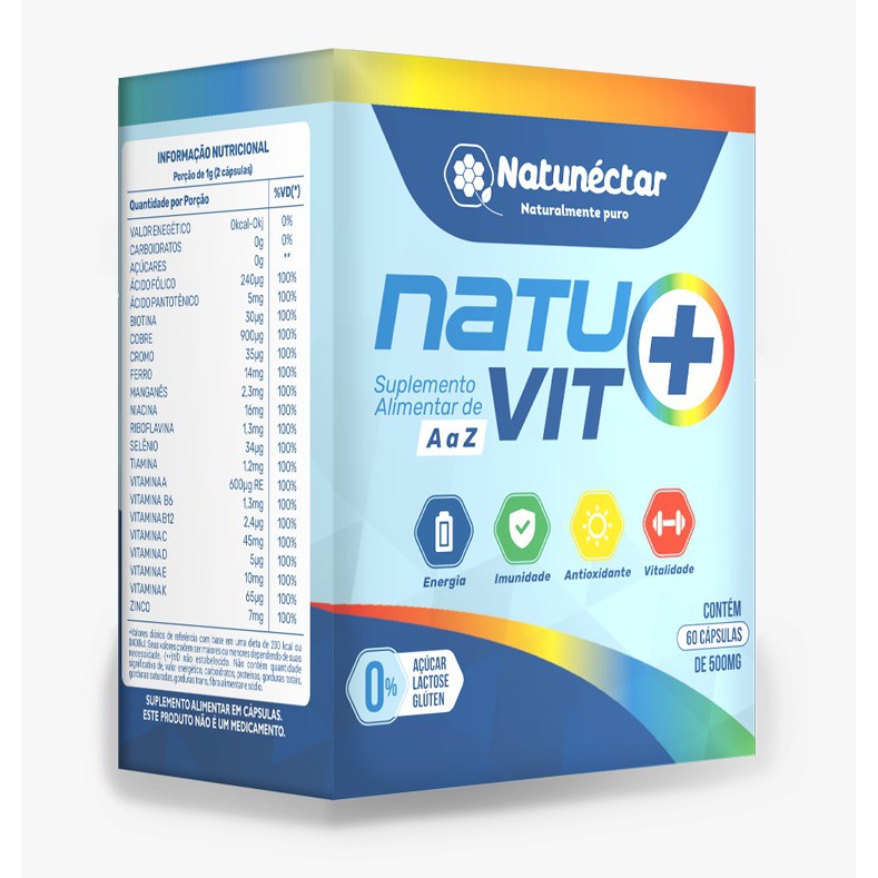 Natuvit Polivitamínico A A Z - 60 Cápsulas - Natunéctar | Shopee Brasil