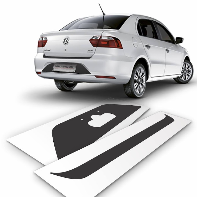 VW VOYAGE G6 G7 G8 Kit Fundo De Placa + Soleira Da Mala Externa Adesivo Acessórios para Carro ...