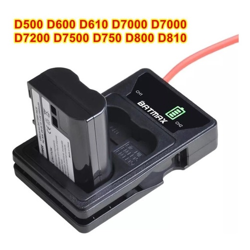 Carregador Batmax En-el15 D500 D600 D610 D750 D800 + 1 Bat | Shopee Brasil