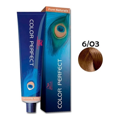Wella Color Perfect 6-03 Coloração Louro Escuro Dourado 60ml | Shopee ...
